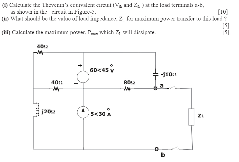 Solved Calculate the Thevenin’s equivalent circuit (Vth and | Chegg.com