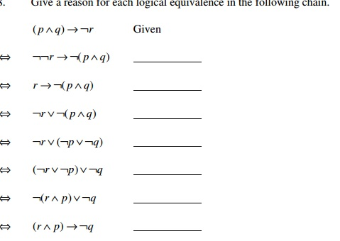 Solved Give a reason for each logical equivalence in the | Chegg.com