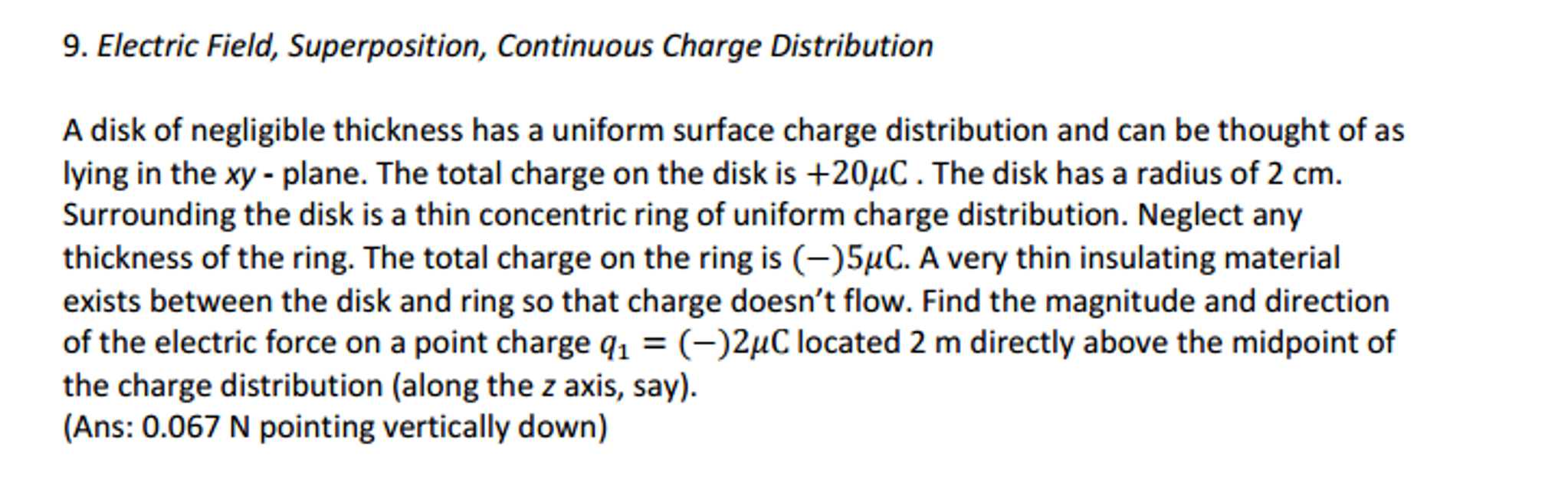 Solved Electric Field, Superposition, Continuous Charge | Chegg.com
