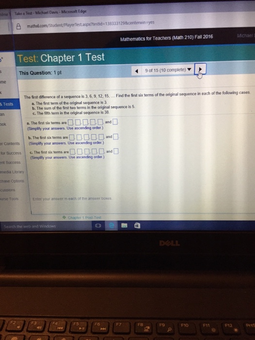 Solved The first difference of a 3, 6, 9, 12, 15, ... Find | Chegg.com