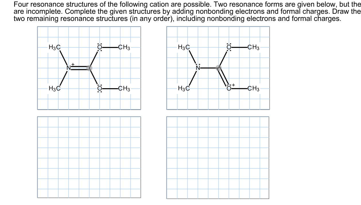 Solved Four resonance structures of the following cation are | Chegg.com