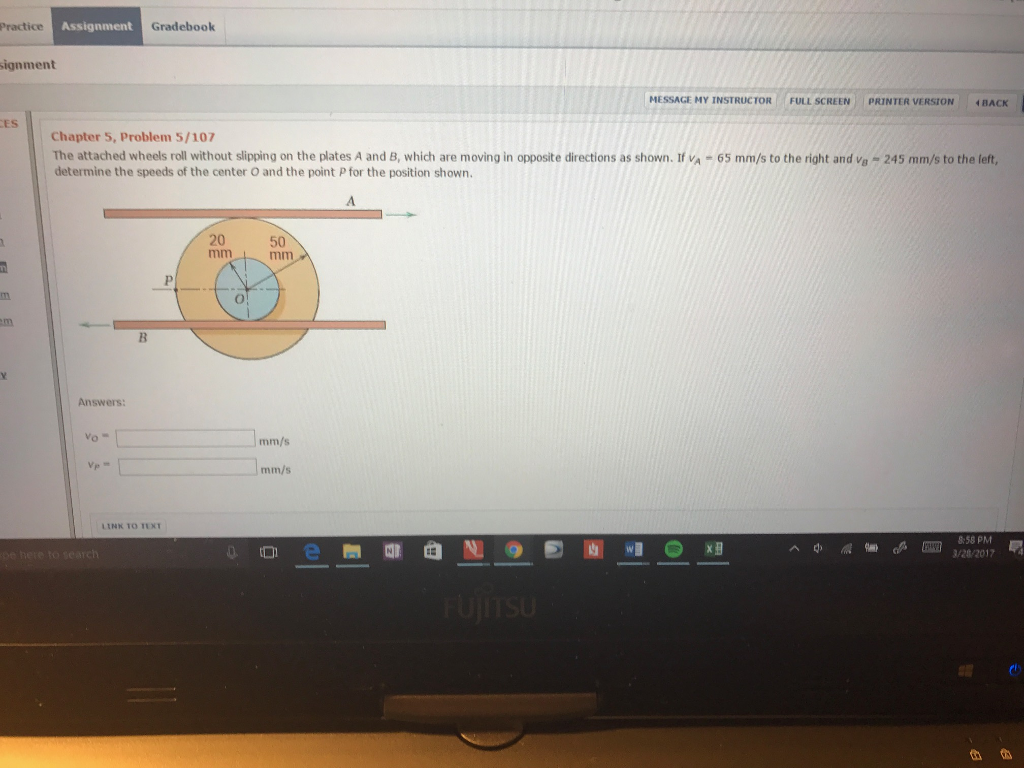 Solved The attached wheels roll without slipping on the | Chegg.com
