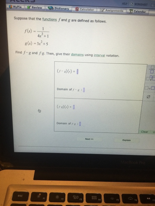 Solved Suppose that the functions f and g are defined as | Chegg.com