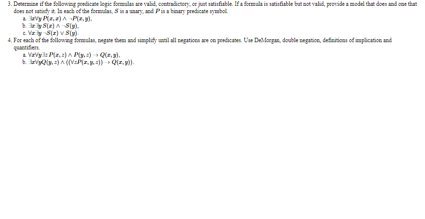 3 Determine If The Following Predicate Logic 