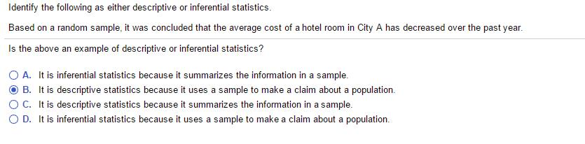 Solved Identify the following as either descriptive or | Chegg.com