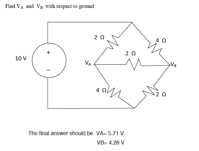 Solved Find Va and Vb with respect to ground | Chegg.com