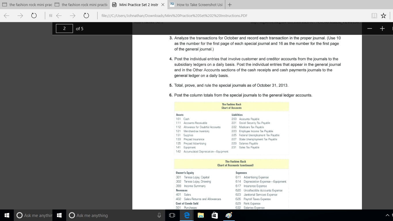 Mini-Practice Set | Chegg.com