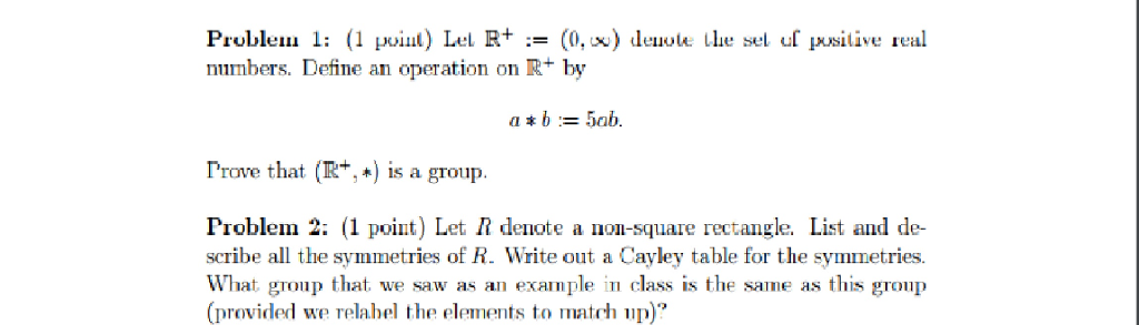 Solved Proble!" l: (1 poiul) Lel R+ ;= (0,w) deuole lle sel | Chegg.com