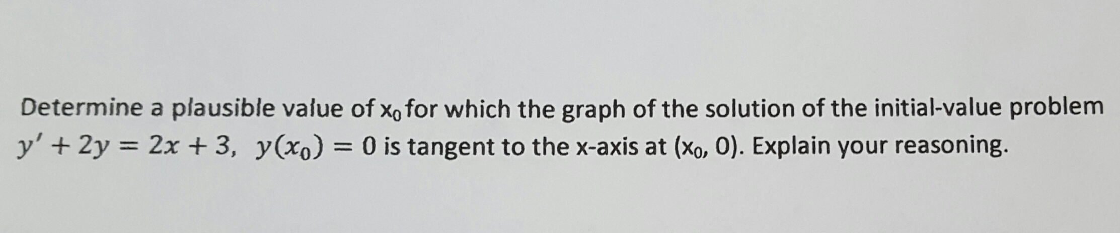 Solved Determine a plausible value of x_0 for which the | Chegg.com