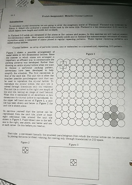Solved Prelab Assignment Metallic Crystal Lattices | Chegg.com