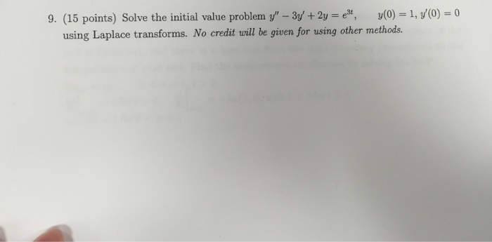 Solved Solve the initial value problem y" - 3y' + 2y = e^3t, | Chegg.com