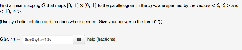 Solved Find a linear mapping G that maps [0, 1] × [0, 1] to | Chegg.com