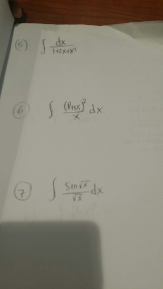 Solved integral dx/1 + 2x + x^2 integral (ln x)^2/x dx | Chegg.com