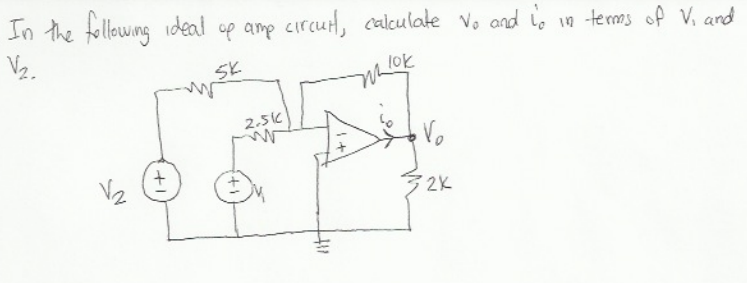 Solved In the following ideal op amp circuit, calculate v0 | Chegg.com