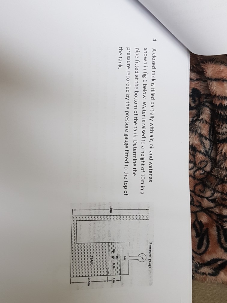 Solved A closed tank is filled partially with air, oil and | Chegg.com