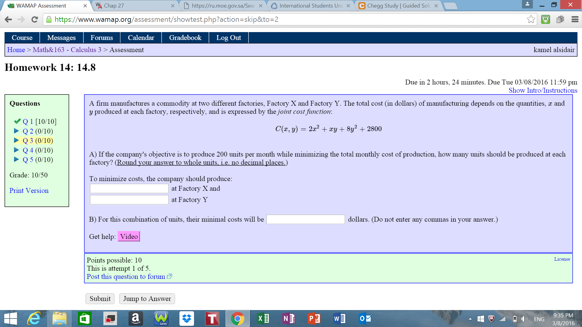 Solved x' D WAMAP Assessment ×、A Chap 27 | Chegg.com
