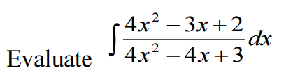 Solved 4x2-3x 2 Evaluate 4x2 -4x +3 | Chegg.com