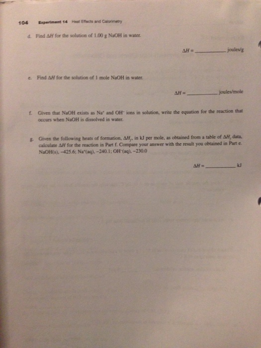 Solved Name Section Experiment 14 Advance Study Assignment: | Chegg.com