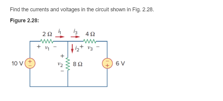 Solved Find the currents and voltages in the circuit shown | Chegg.com
