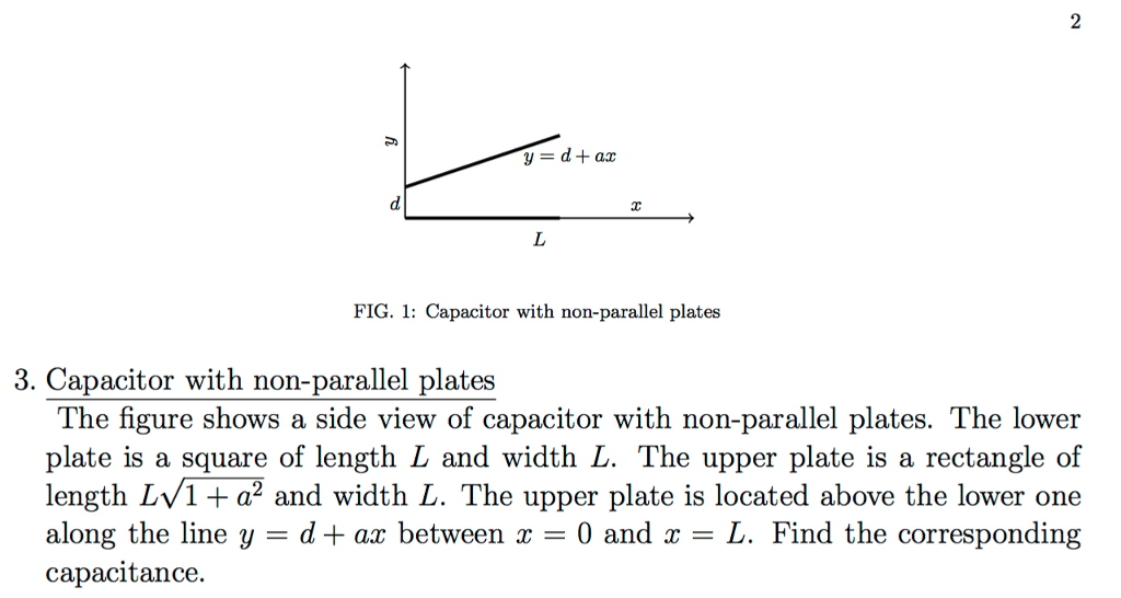 Solved Capacitor with non-parallel plates The figure shows | Chegg.com
