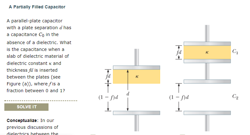 Solved A parallel-plate capacitor with a plate separation d | Chegg.com