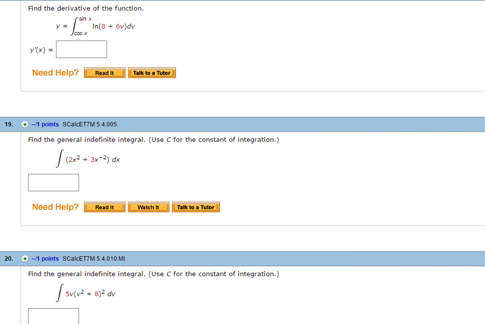 Solved Find the derivative of the function. y = | Chegg.com