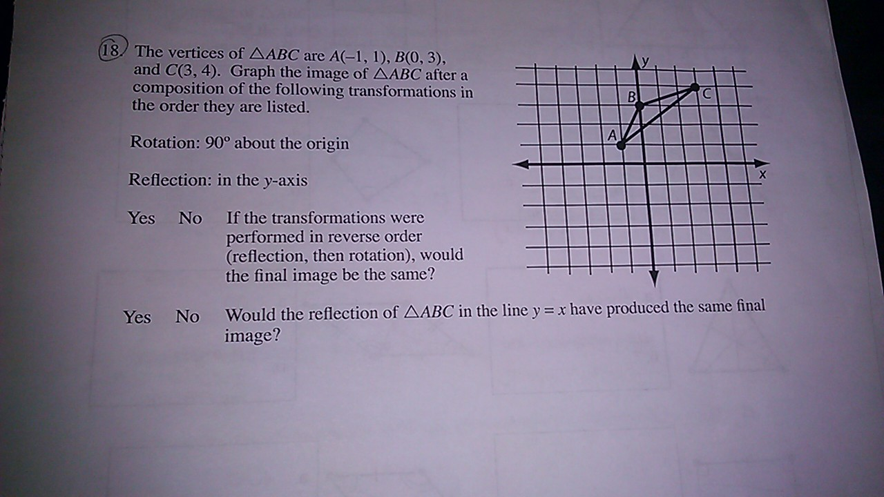 The vertices of Delta ABC are A (-1, 1), B(0, 3), and | Chegg.com