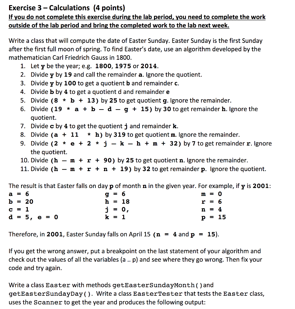 Solved Exercise 3- Calculations (4 points) If you do not | Chegg.com