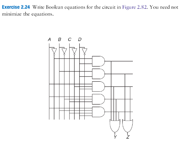 Solved Write Boolean equations for the circuit in Figure | Chegg.com