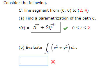 Solved Consider the following. (a) Find a parametrization of | Chegg.com