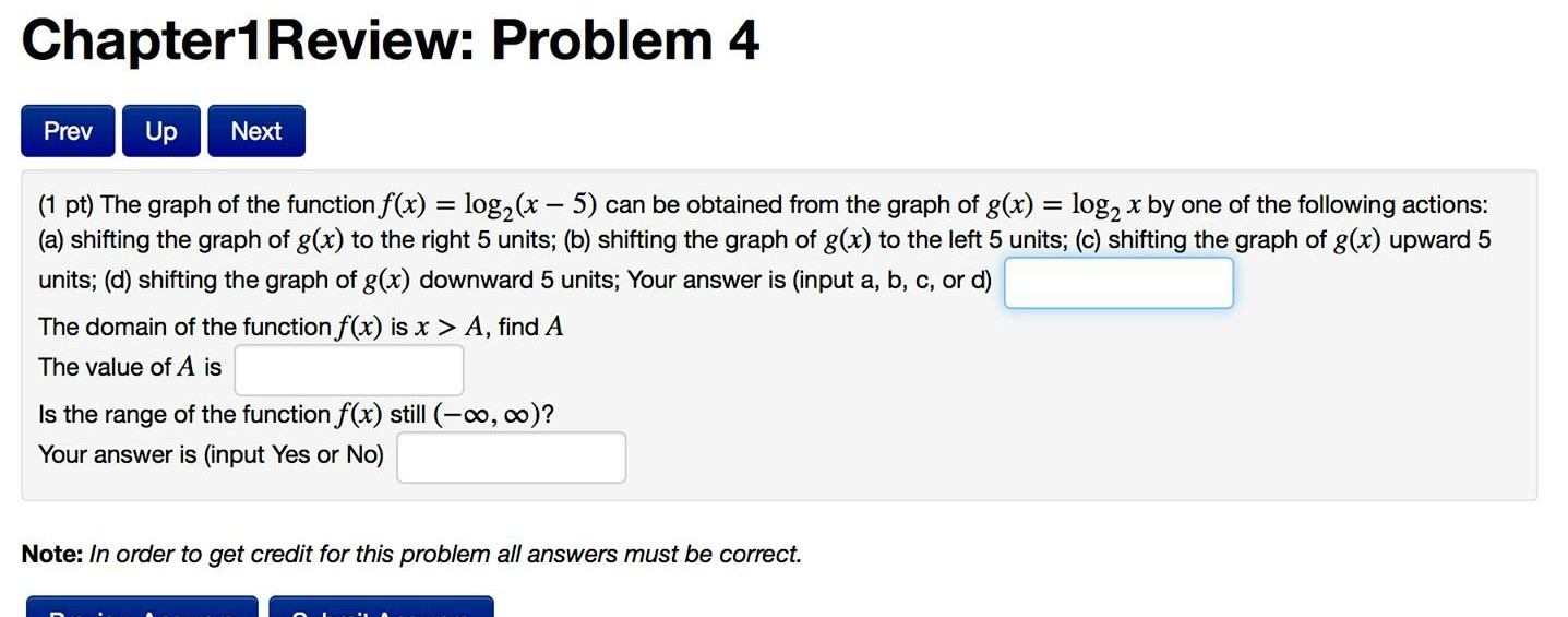 Solved The graph of the function f(x) = log2(.x - 5) can be | Chegg.com Solved The graph of the function f(x) = log2(.x - 5) can be | Chegg.com
