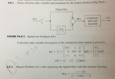 Find a discrete-state-variable representation for the | Chegg.com