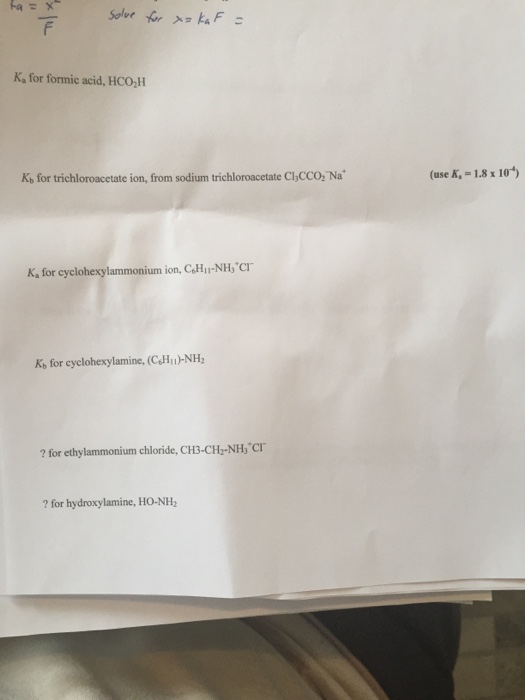 Solved . Weak Acid/Base Equilibria and pH caleulations: a) | Chegg.com
