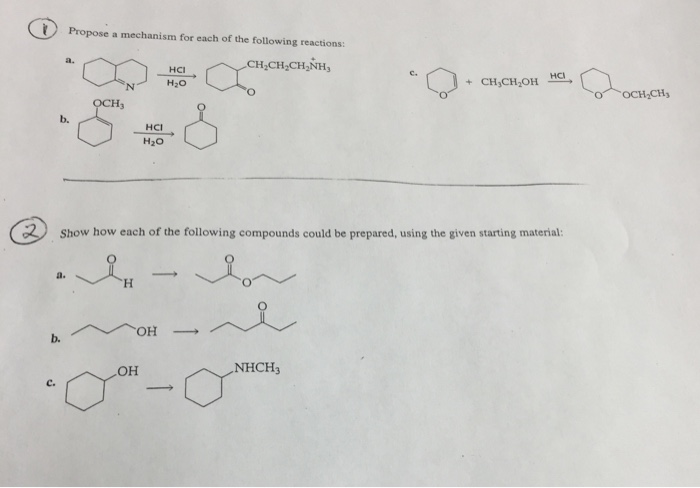 Solved Propose a mechanism for each of the following | Chegg.com