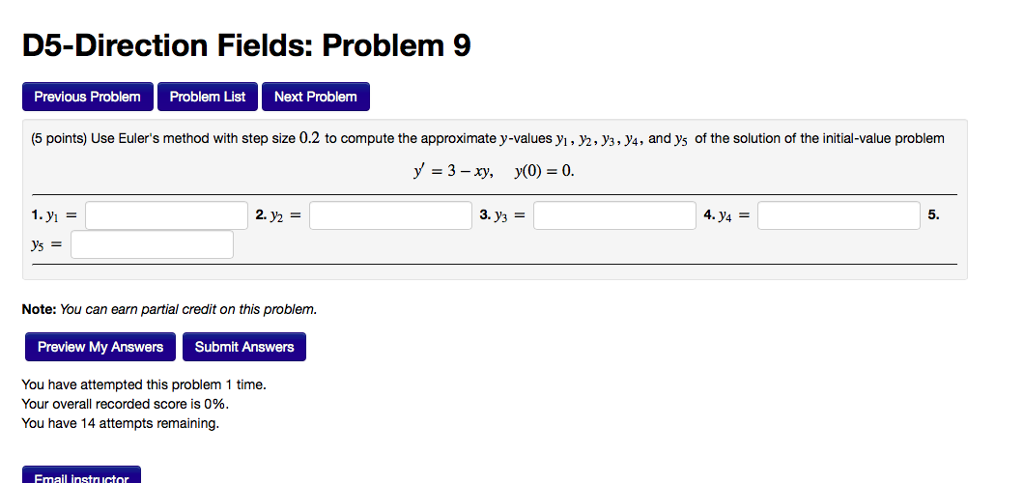 Solved D5 Direction Fields Problem 9 Previous Problem