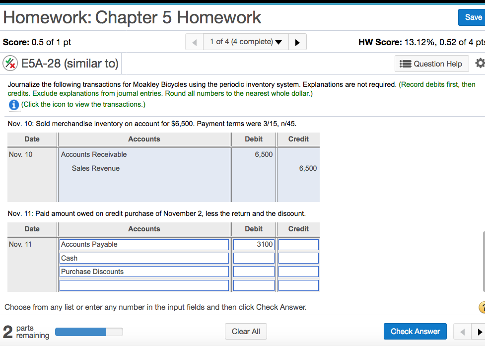Solved Homework: Chapter 5 Homework Save Score: 0.5 of 1 pt | Chegg.com