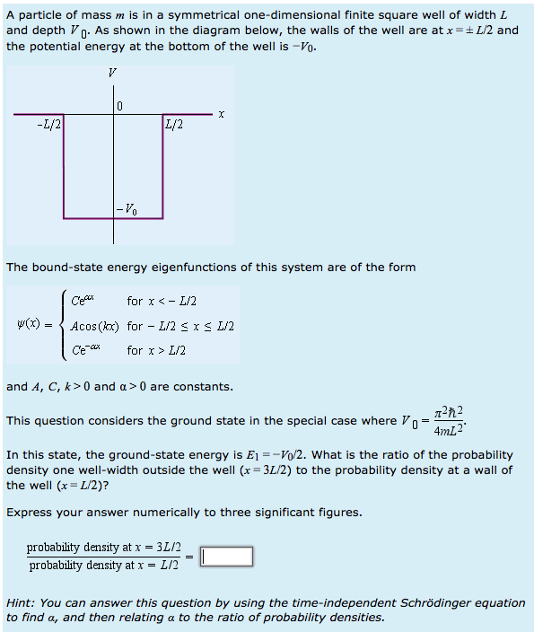 Solved A particle of mass m is in a symmetrical | Chegg.com