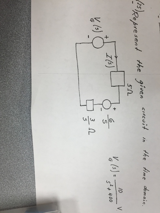 Solved Represent the given circuit in the time domain. V_G | Chegg.com