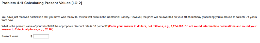 Solved Problem 4-11 Calculating Present Values [LO 2] You | Chegg.com