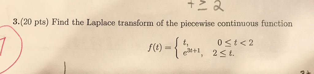 Solved 3.(20 pts) Find the Laplace transform of the | Chegg.com