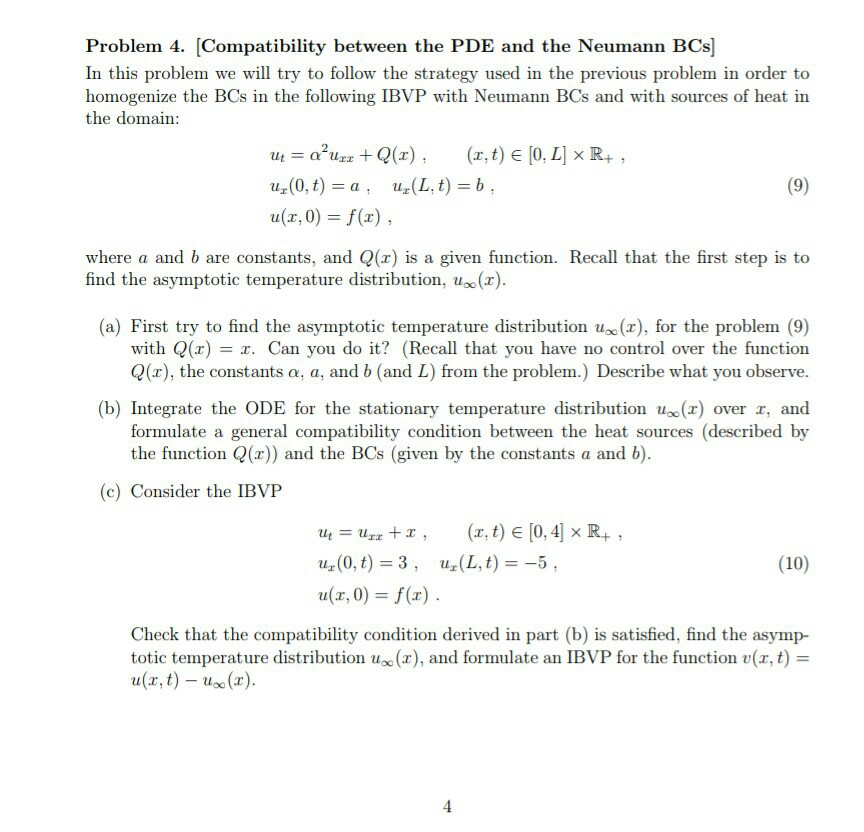 Solved Problem 4. [Compatibility between the PDE and the | Chegg.com