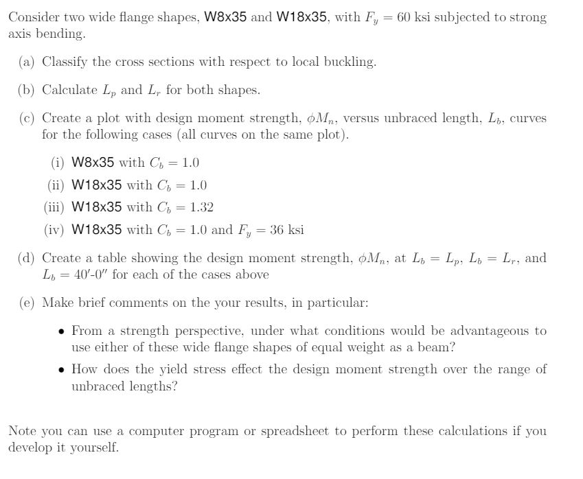 STEEL MANUAL REQUIRED: Consider two wide ﬂange | Chegg.com