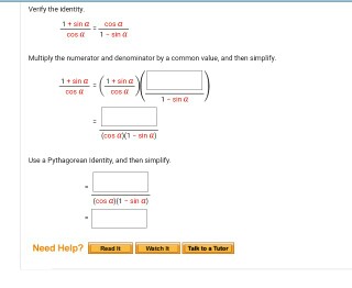 Solved Verify the identity 1 + sin alpha/cos alpha = cos | Chegg.com