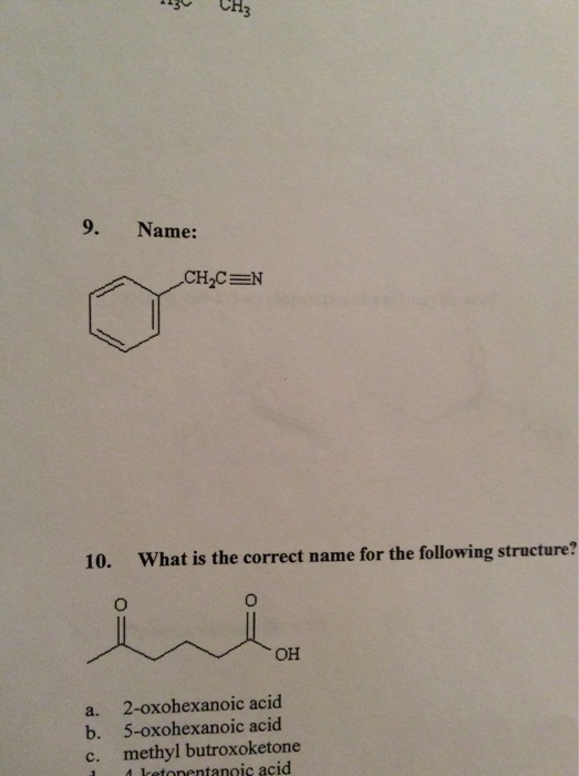 Solved What Is The Correct Name For The Following Chegg