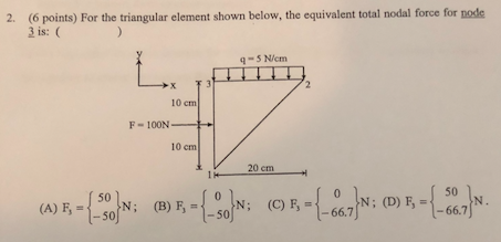 Solved 2. (6 points) For the triangular element shown below, | Chegg.com