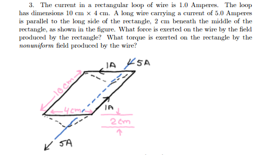 Solved The current in a rectangular loop of wire is 1.0 | Chegg.com