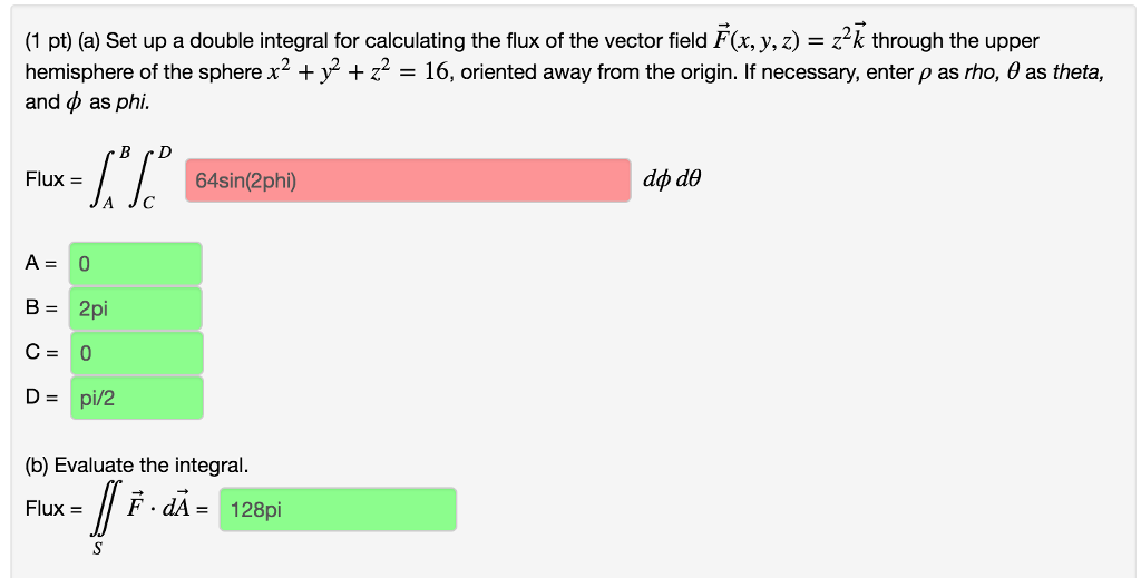Solved (1 pt) (a) Set up a double integral for calculating | Chegg.com