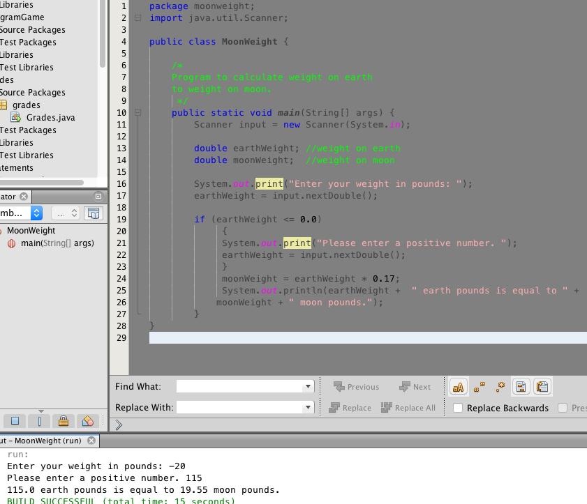 Solved Java help: Allow the user to input their weight for | Chegg.com