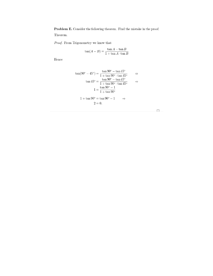 Solved Consider the following theorem. Find the mistake in | Chegg.com