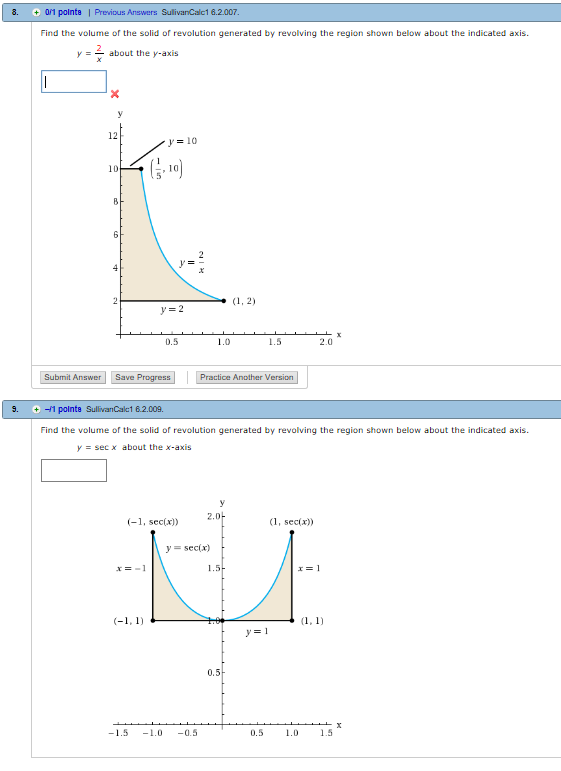 Solved Find the volume of the solid of revolution generated | Chegg.com